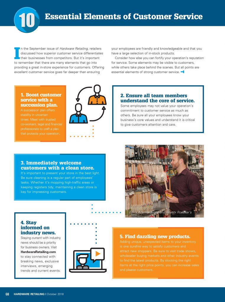 10 Essential Elements of Customer Service | Hardware Retailing